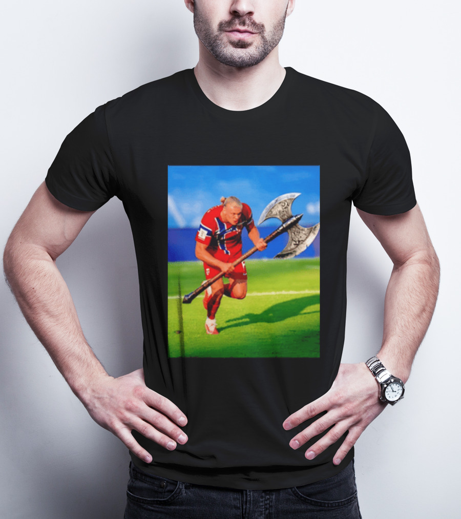 Erling Haaland Norway Viking Warrior Meme Football Team T-Shirt