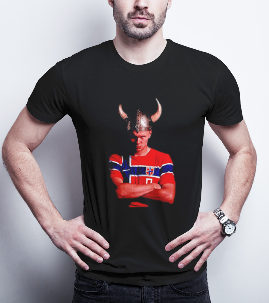 Erling Haaland Norway National Football Team Viking Helmet T-Shirt