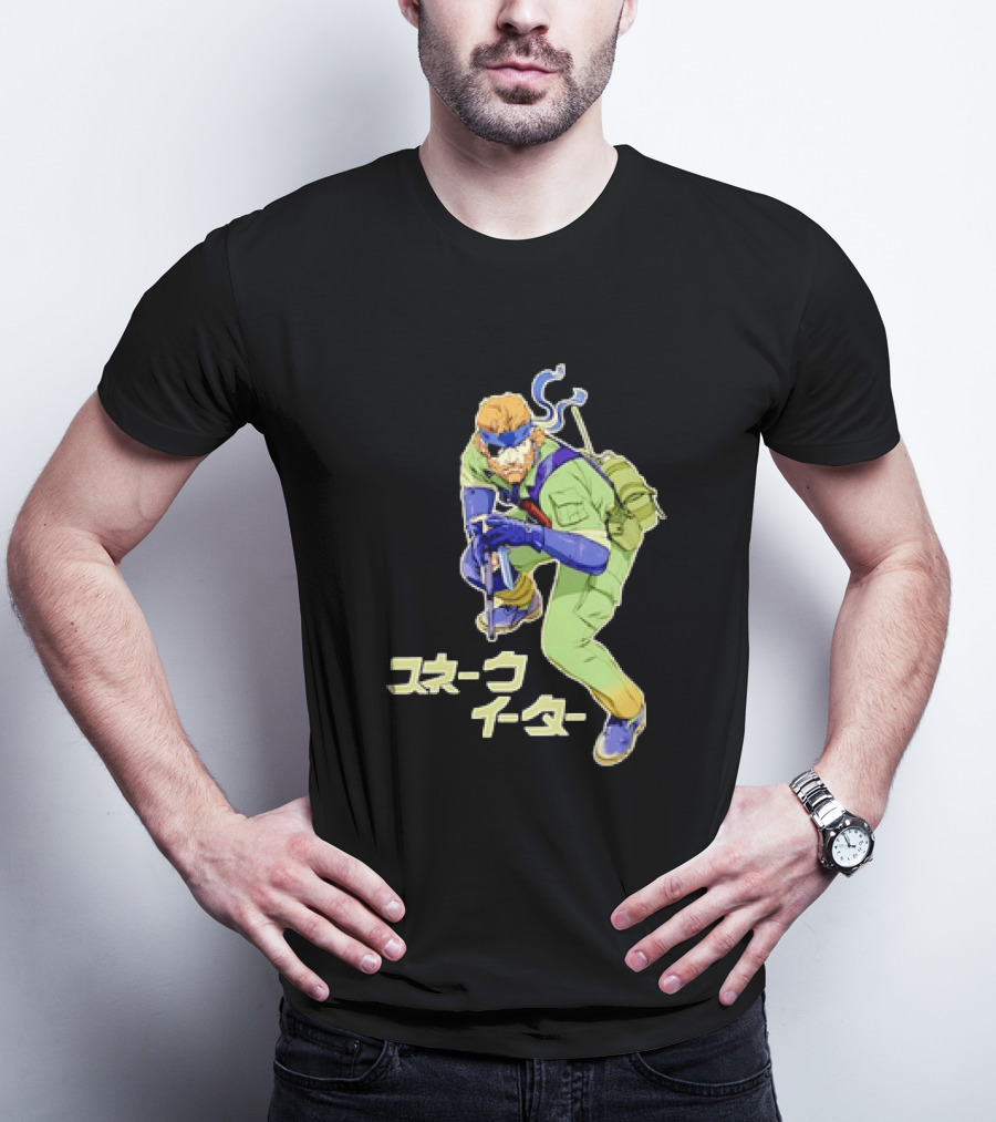 Naked Snake Metal Gear Solid Snake Eater Crouching Pose Japanese T-Shirt