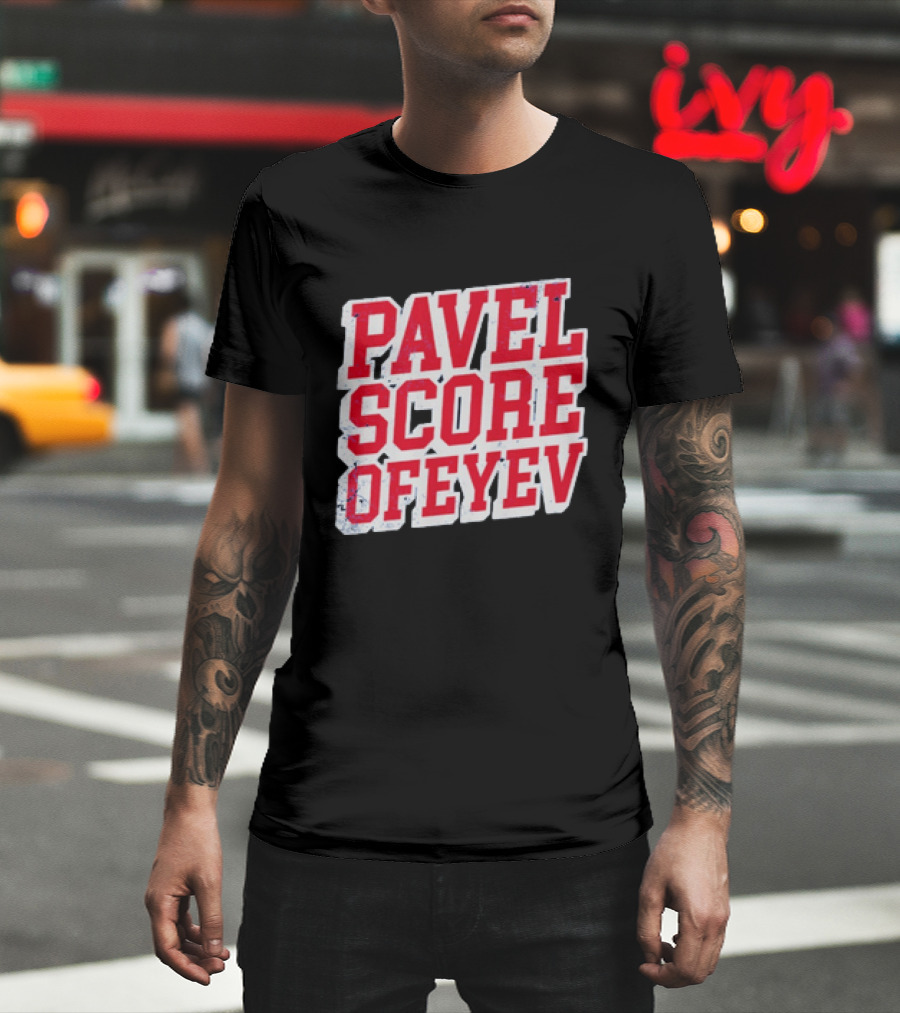 Pavel Score Vegas Golden Knights Distressed Dorofeyev T-Shirt
