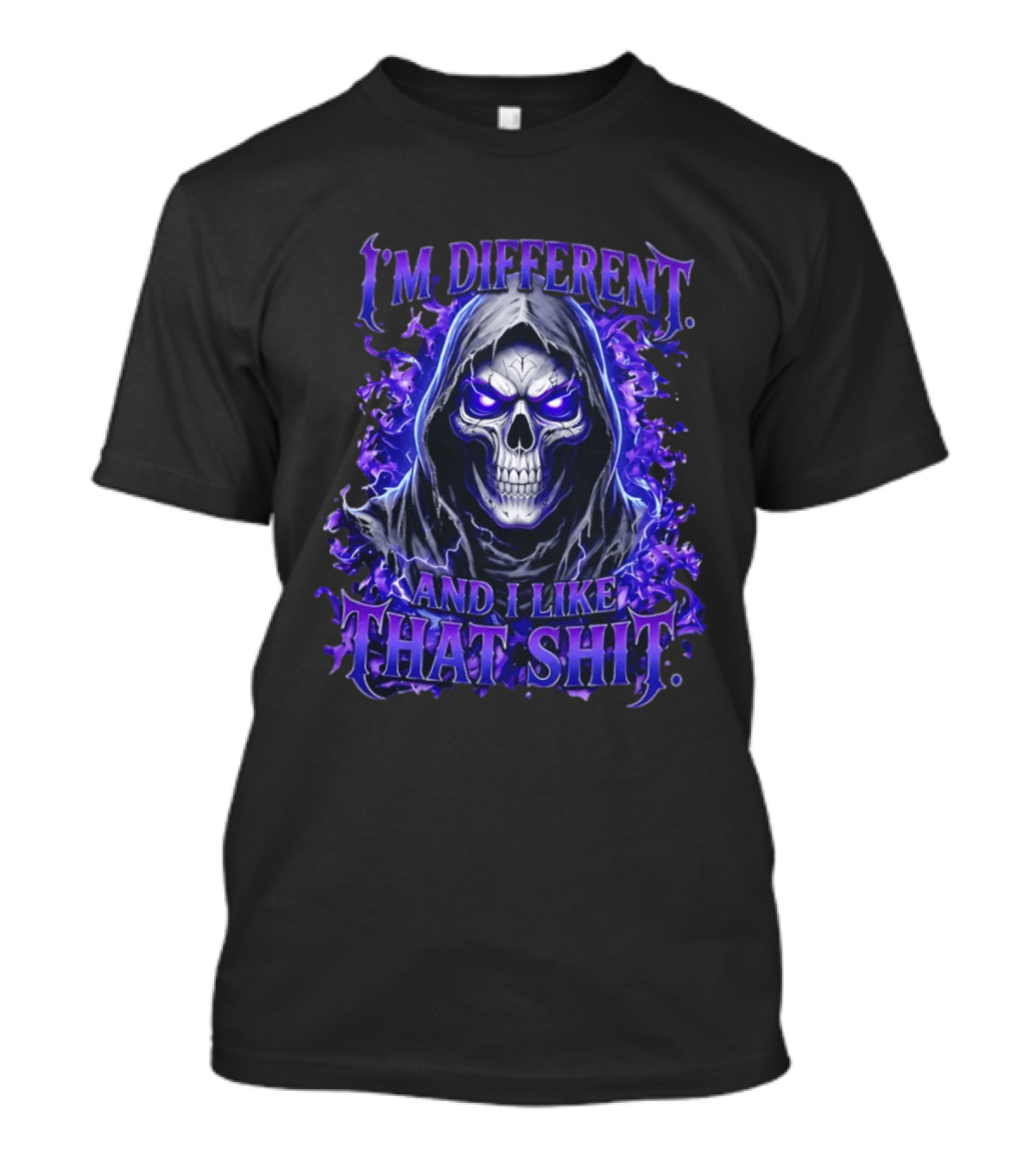 I'm Different Skeleton Hooded Reaper Purple Glow T-Shirt