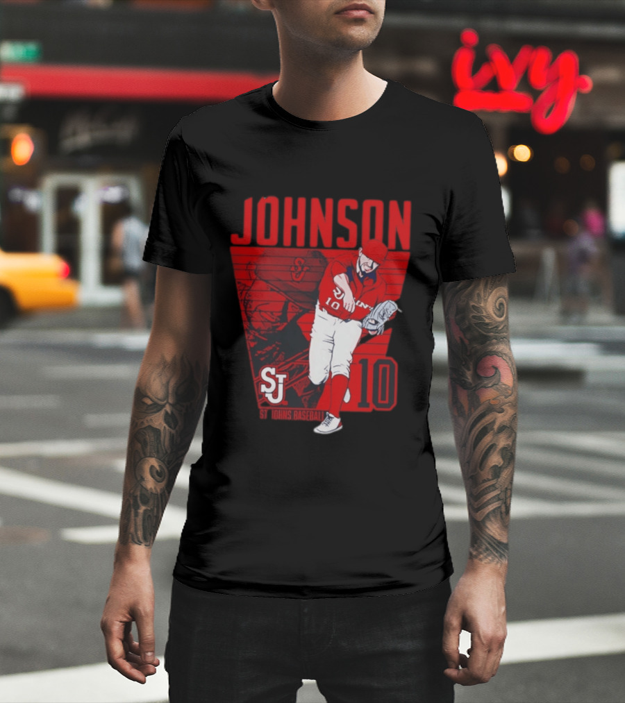 St. John's Baseball Johnson 10 Player Action T-Shirt