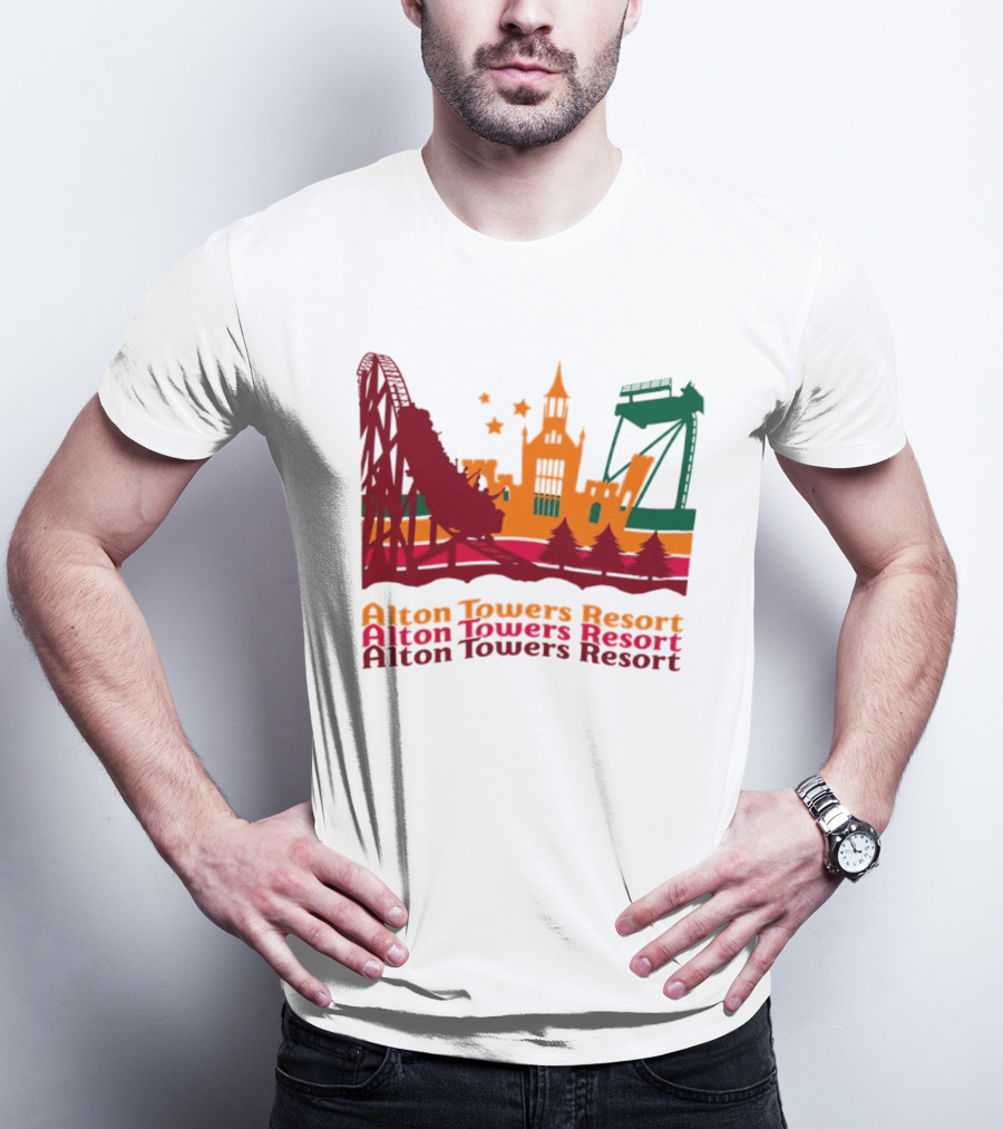 Alton Towers Resort Iconic Rides And Castle Attractions T-Shirt
