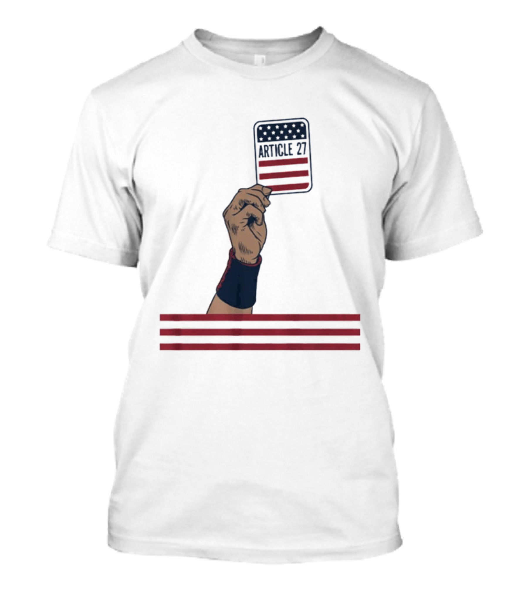 Article 27 USA Hand Constitution American Flag T-Shirt