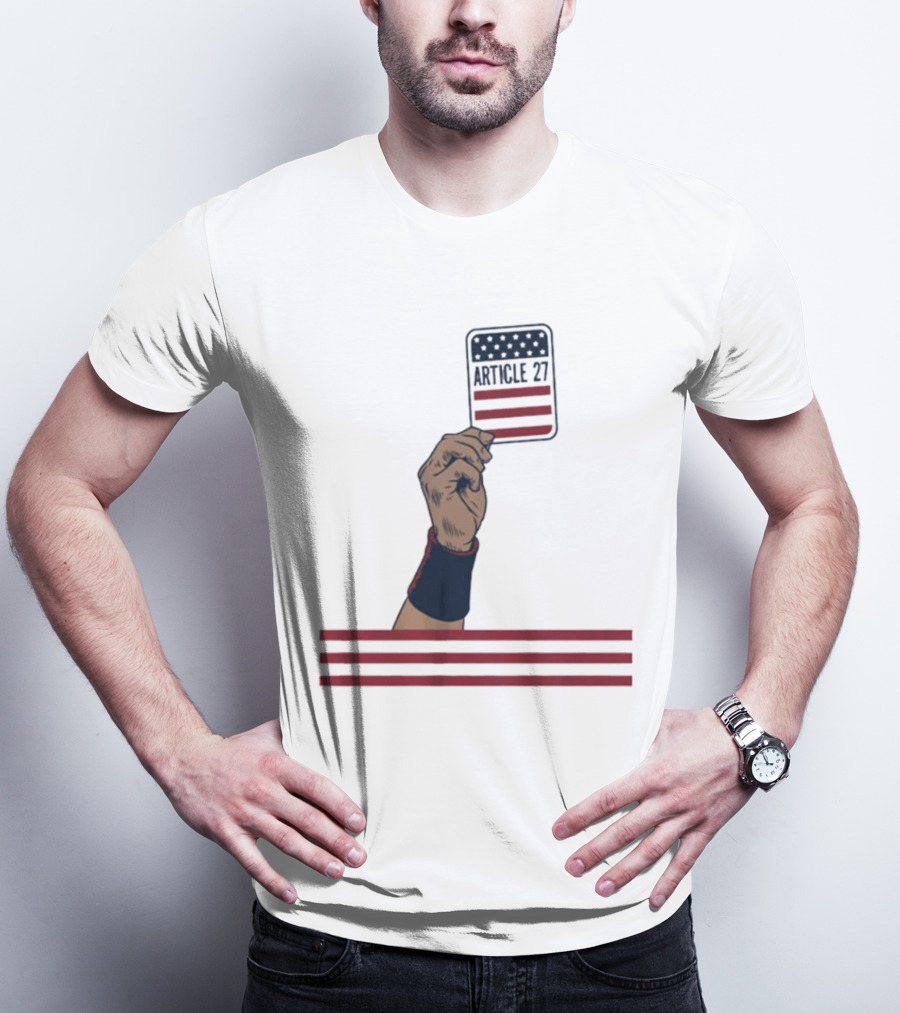 Article 27 USA Hand Constitution American Flag T-Shirt