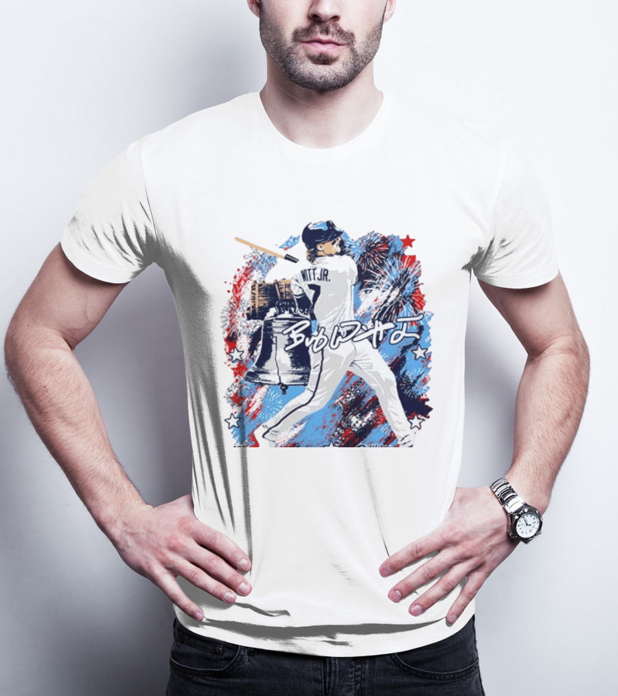 Bobby Witt Jr 2026 Philly Liberty Bell And Fireworks Baseball T-Shirt