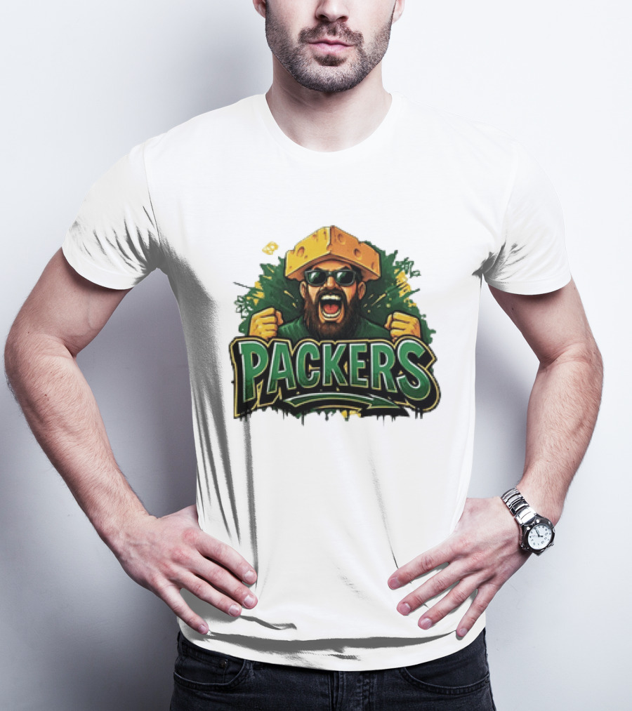 Packers Cheesehead Fan Graffiti T-Shirt