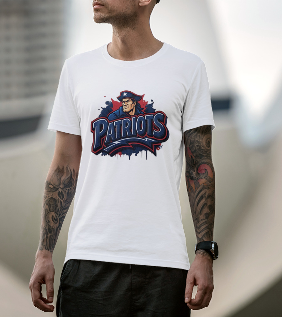 New England Patriots Graffiti Pat Patriot Iconic Team T-Shirt