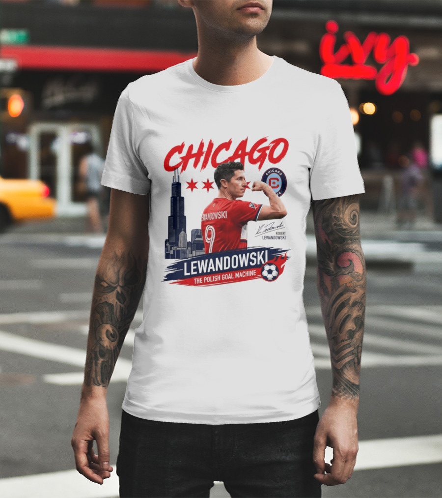 Chicago Fire FC Lewandowski The Polish Goal Machine T-Shirt