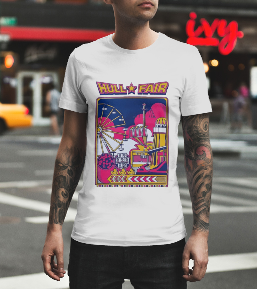 Hull Fair Patties Carnival Ferris Wheel And Helter Skelter Fun Attractions T-Shirt