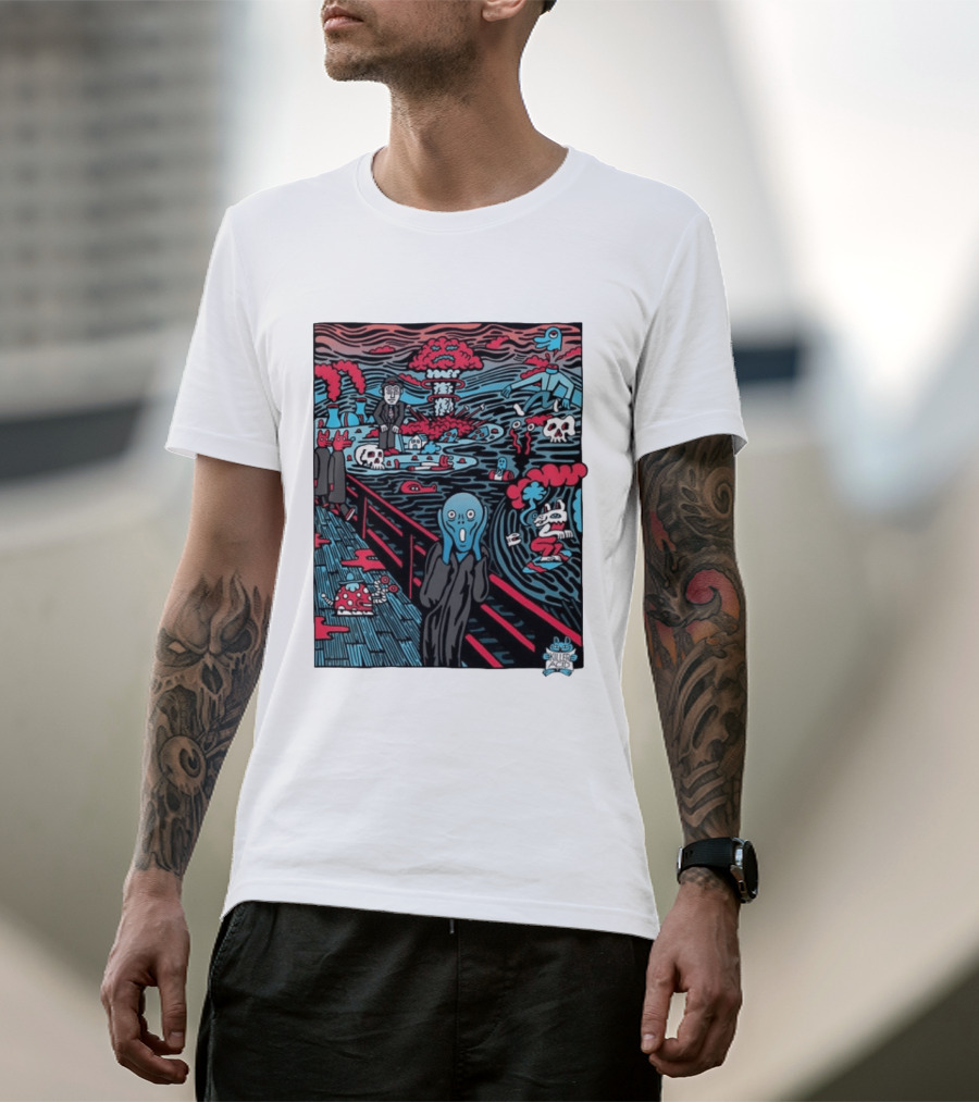 The American Scream Killer Acid Psychedelic Surrealist Edvard Munch Mashup T-Shirt