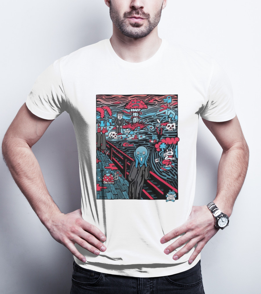 The American Scream Killer Acid Psychedelic Surrealist Edvard Munch Mashup T-Shirt