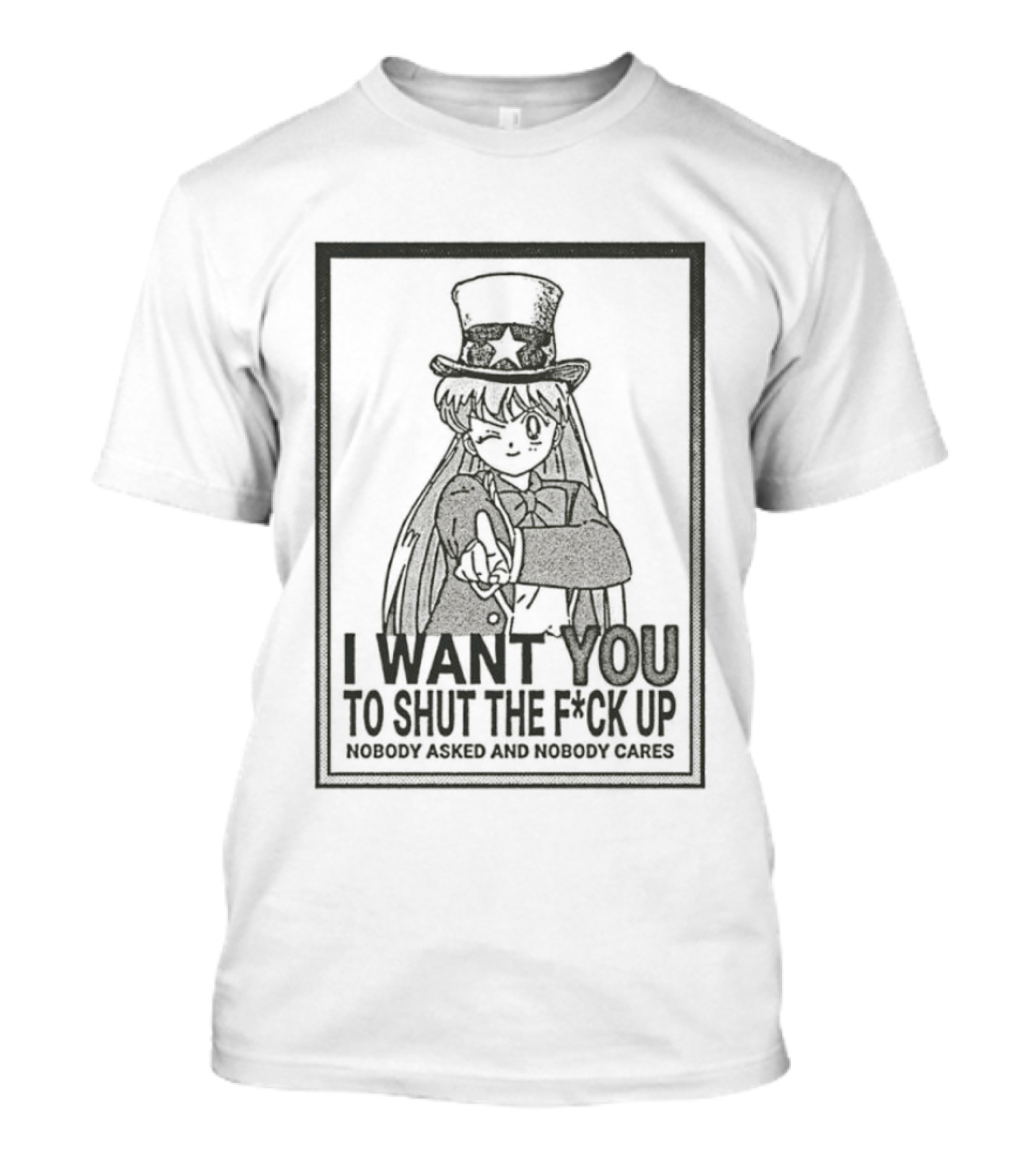 Minako Aino I Want You To Shut The F*** Up Sailor Moon Nobody Asked Nobody Cares T-Shirt