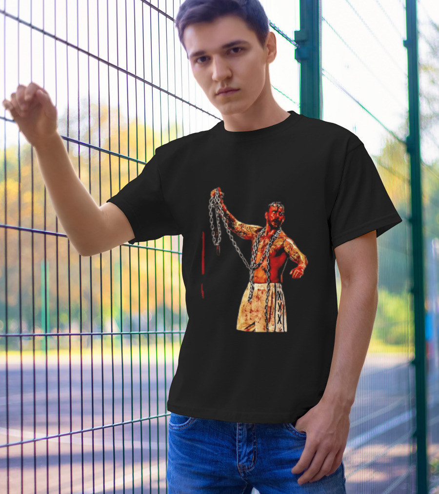 CM Punk Bloody Chain Wrestling WWE AEW Battle Attire T-Shirt