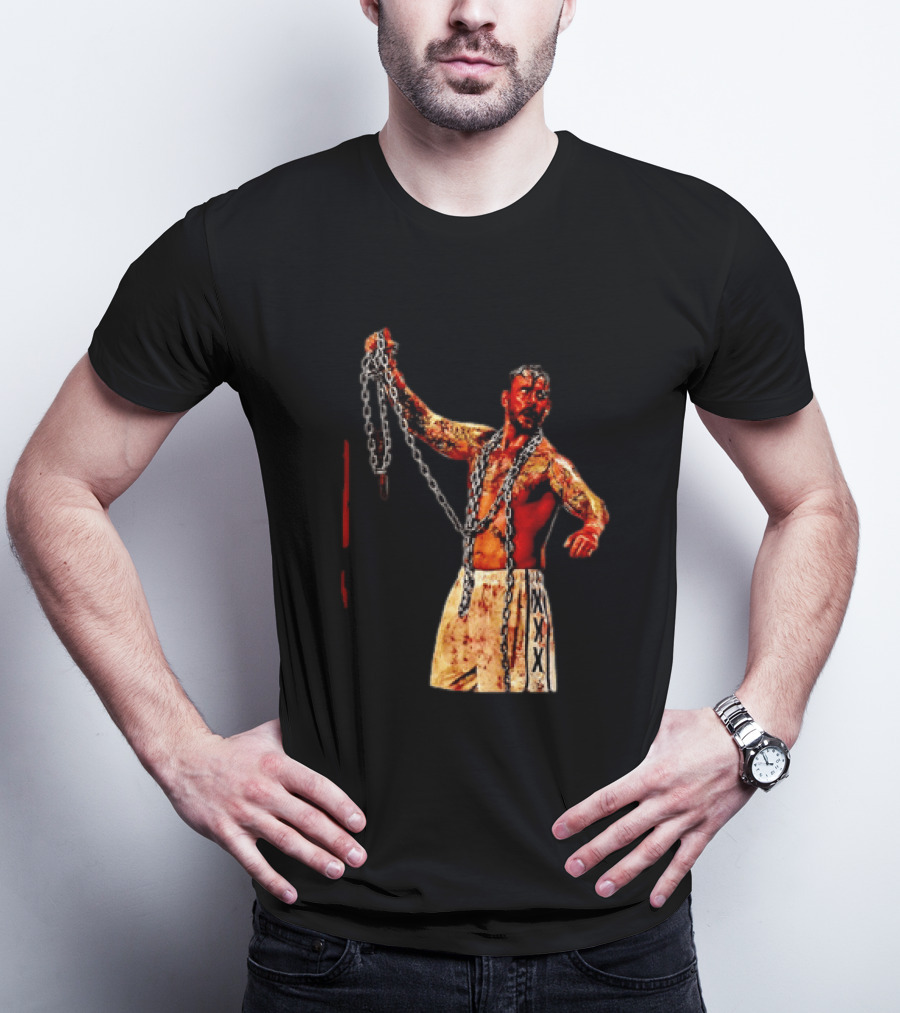 CM Punk Bloody Chain Wrestling WWE AEW Battle Attire T-Shirt