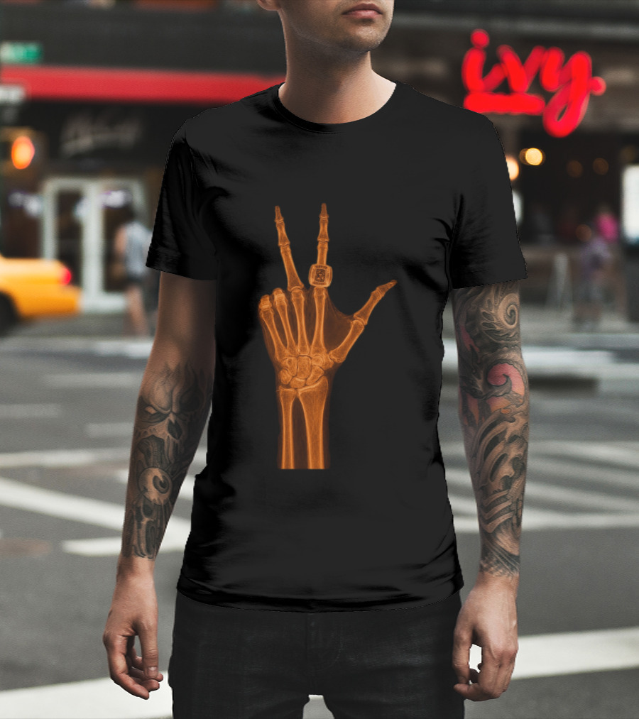 Jalen Brunson X Ray Peace Gesture With Championship Ring T-Shirt