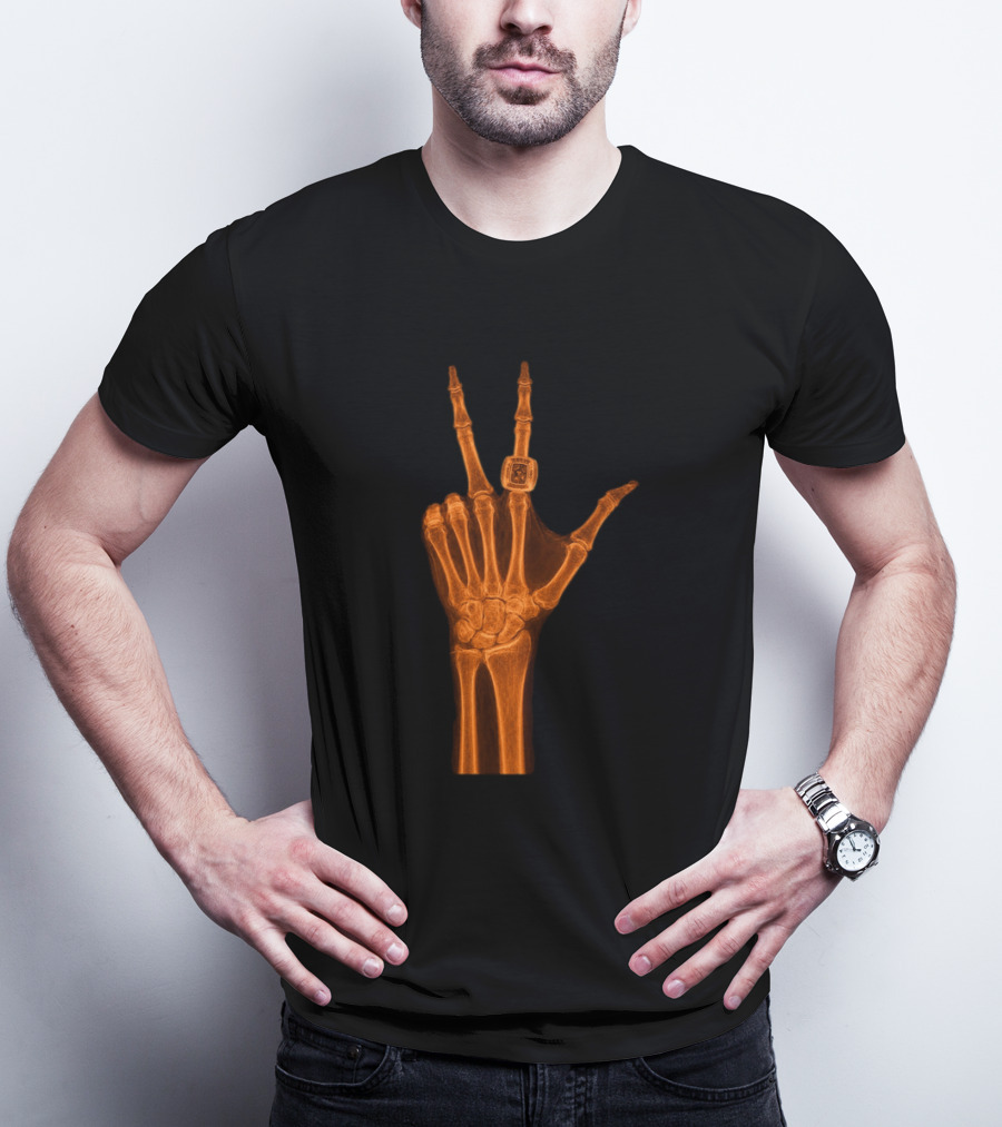 Jalen Brunson X Ray Peace Gesture With Championship Ring T-Shirt