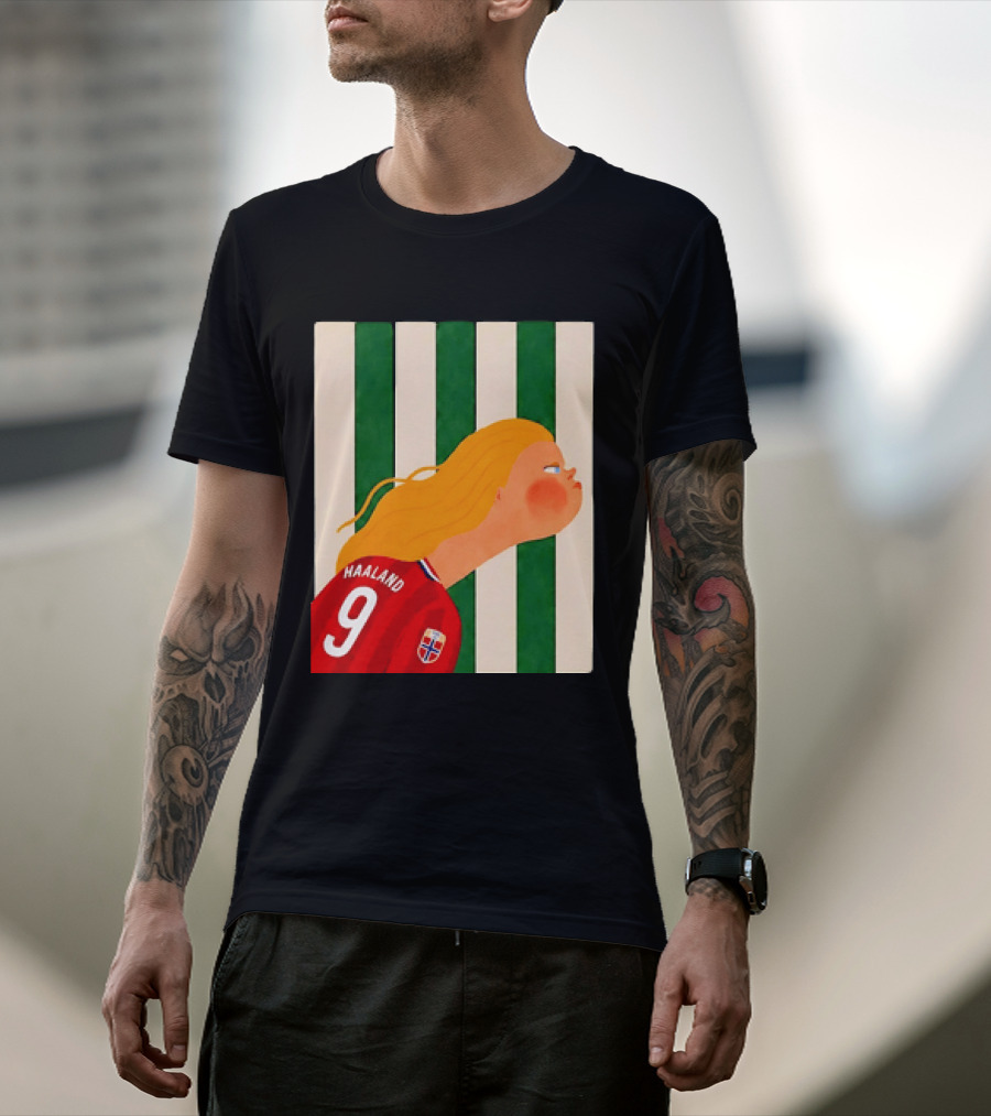 Erling Haaland No 9 Norway National Team Cartoon T-Shirt