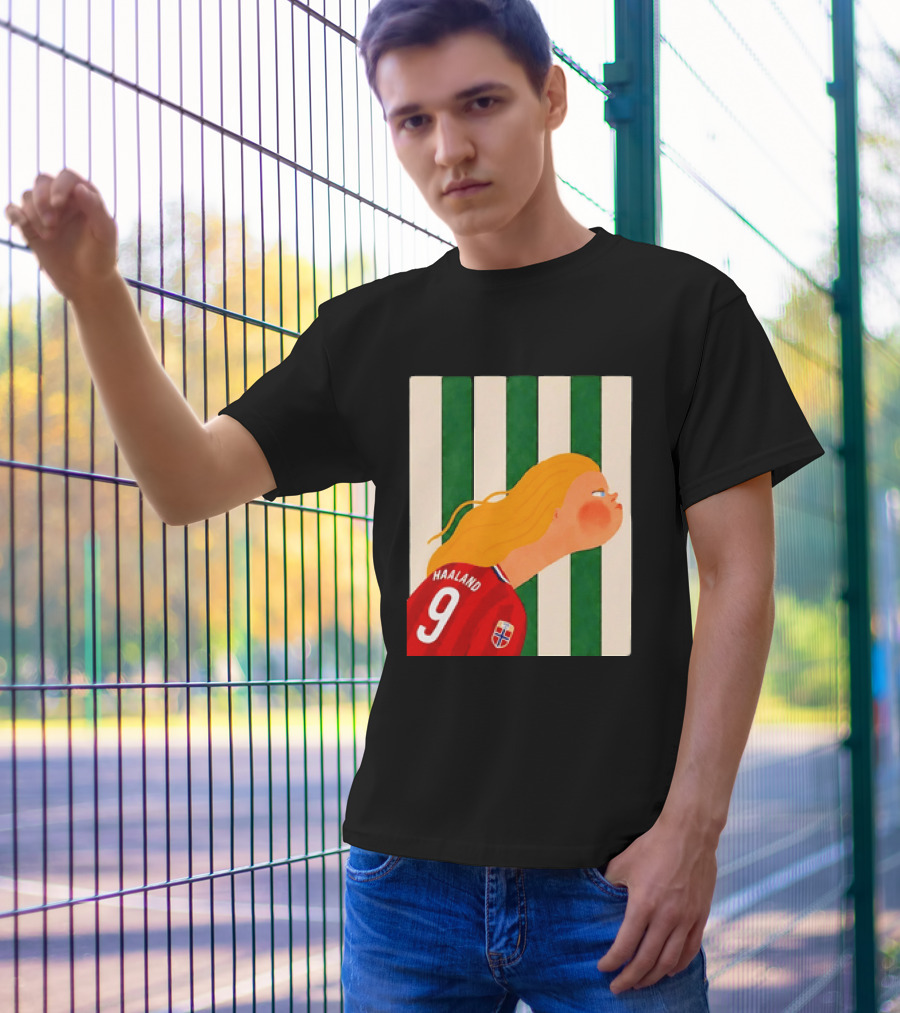 Erling Haaland No 9 Norway National Team Cartoon T-Shirt