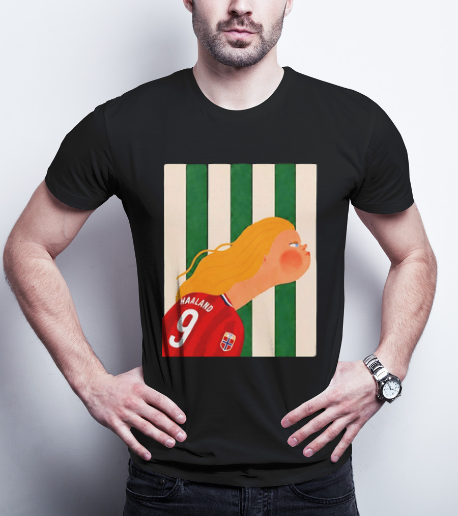 Erling Haaland No 9 Norway National Team Cartoon T-Shirt