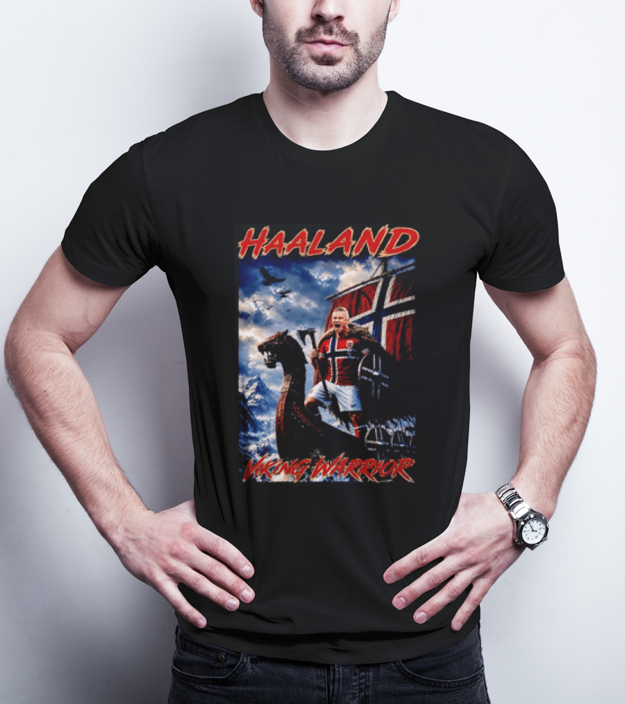 Haaland Viking Warrior Norway Football Nordic Pride T-Shirt