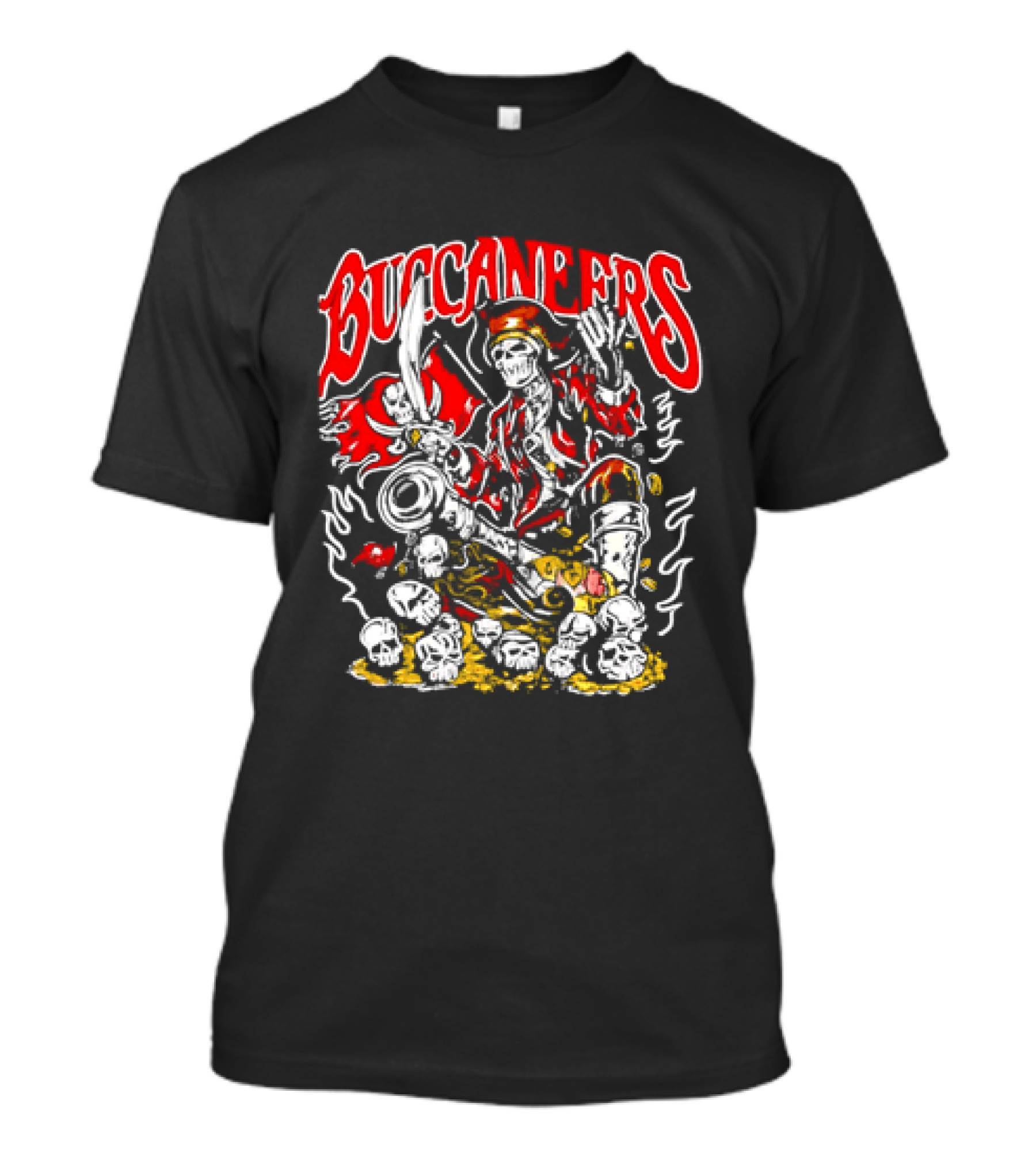 Tampa Bay Buccaneers Pirate Skeleton With Treasure Chest T-Shirt