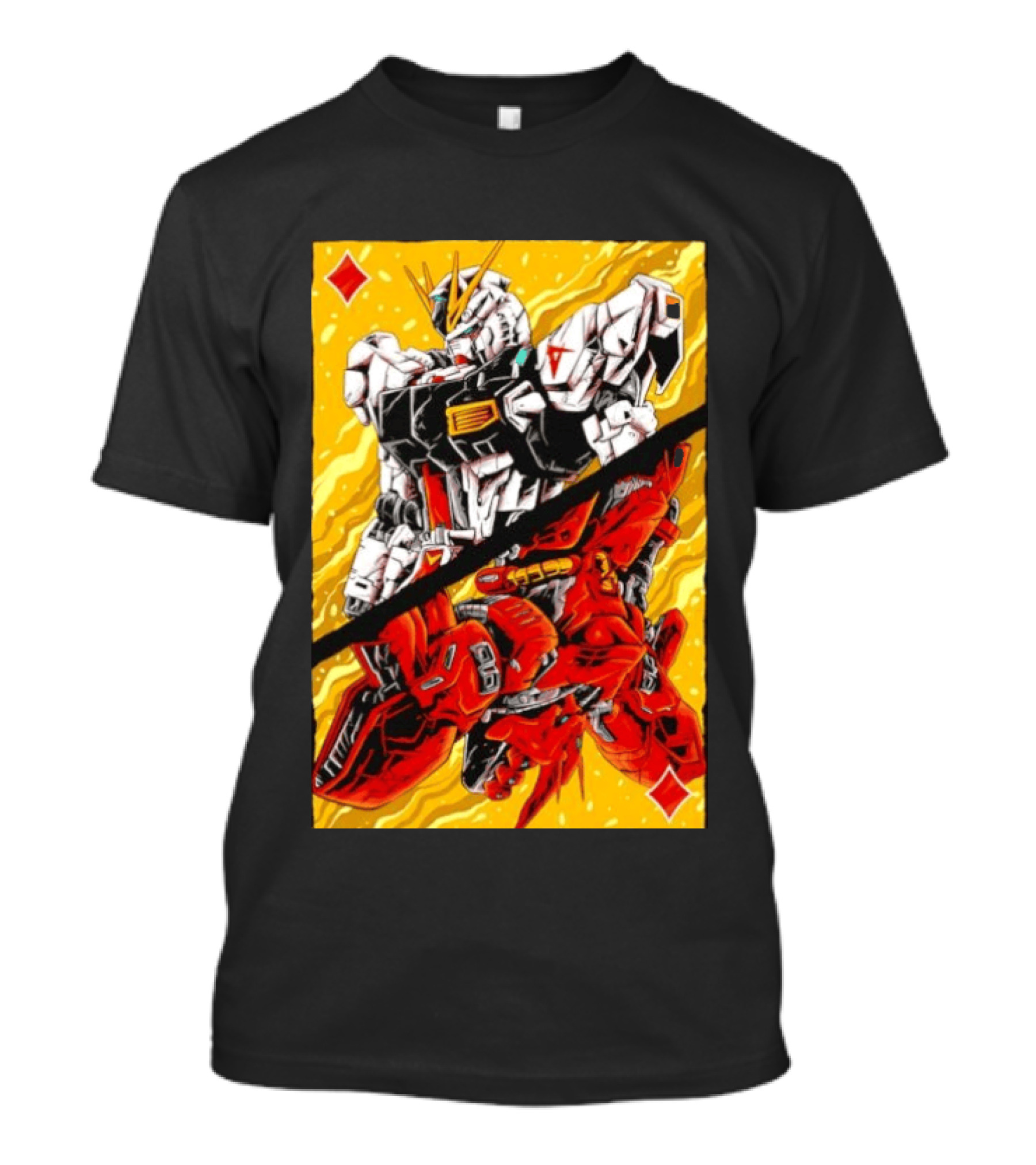 Nu Gundam Sazabi Mobile Suit Gundam Char's Counterattack Playing Card T-Shirt