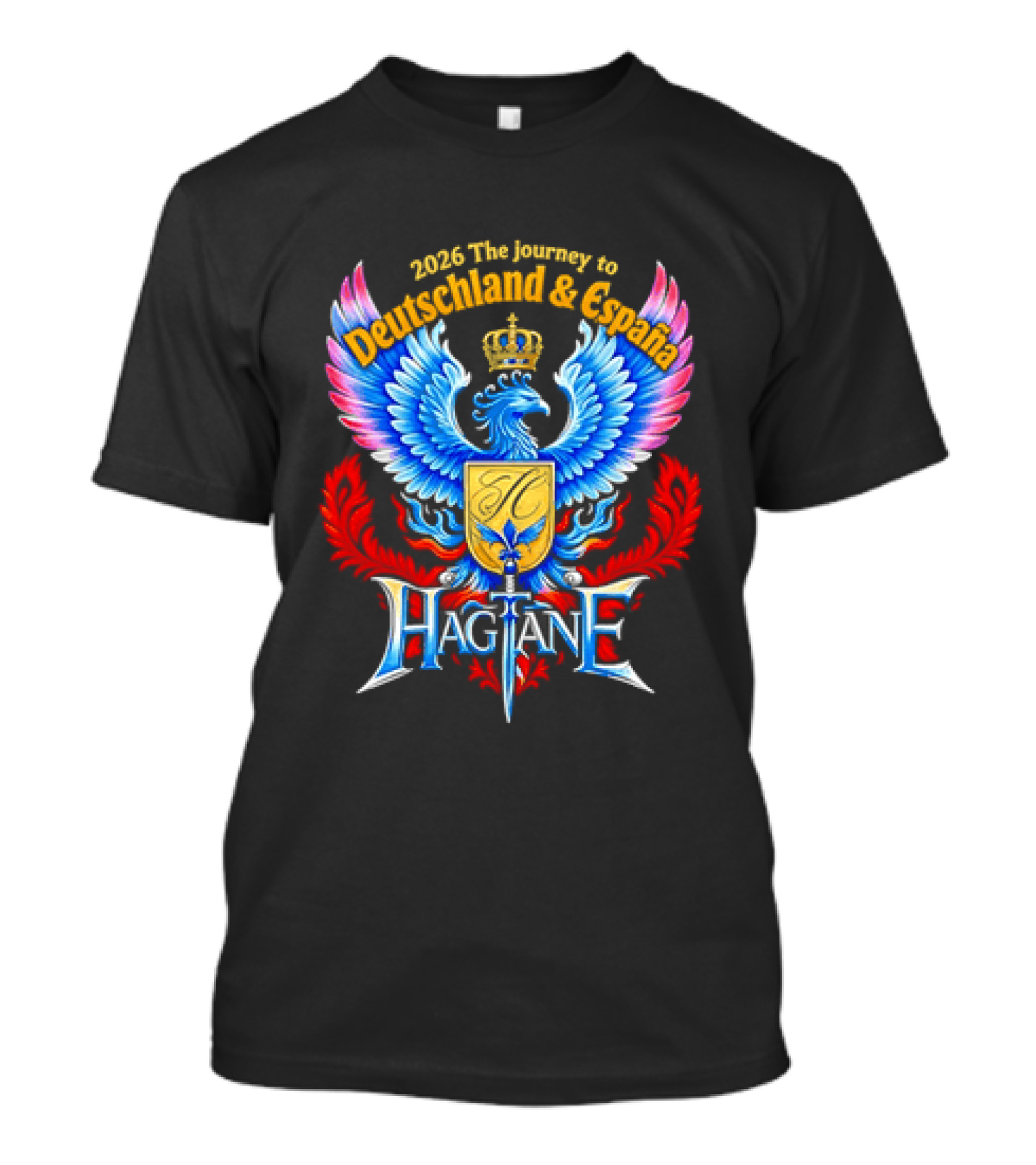 2026 The Journey To Deutschland And España Hagiane Crest Emblem With Crowned Phoenix T-Shirt