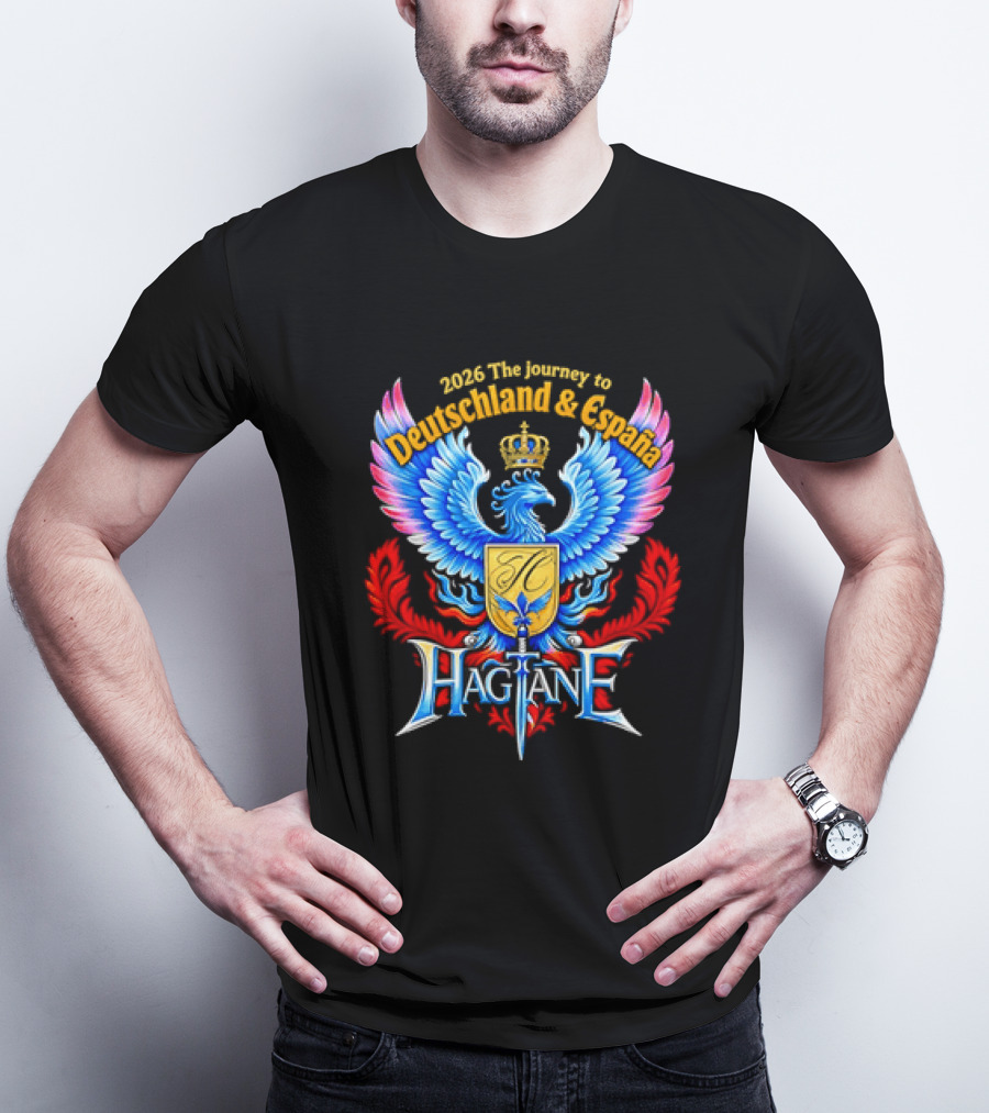 2026 The Journey To Deutschland And España Hagiane Crest Emblem With Crowned Phoenix T-Shirt