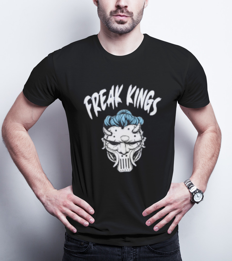 Freak Kings Horned Mask With Blue Hair Wyatt Russell Jackson T-Shirt