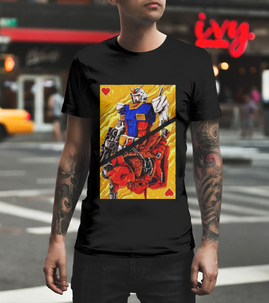 RX 78 2 Gundam Mobile Suit King Of Hearts Playing Card T-Shirt
