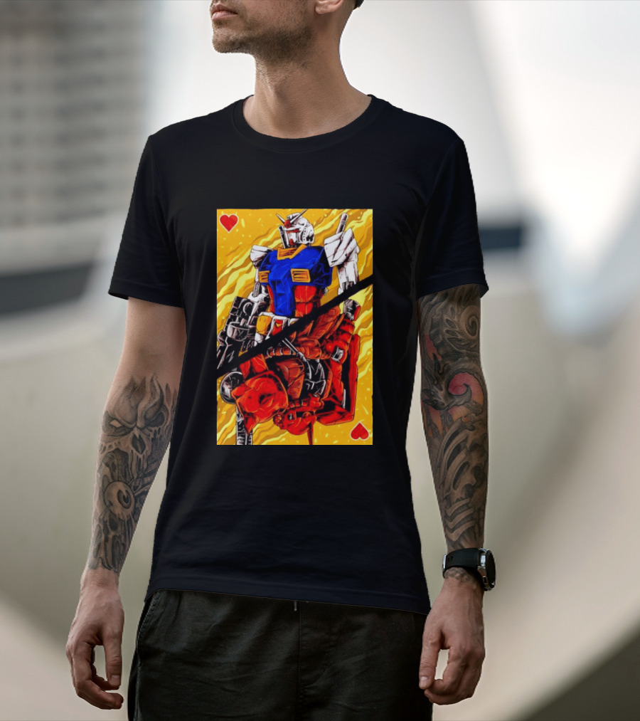 RX 78 2 Gundam Mobile Suit King Of Hearts Playing Card T-Shirt