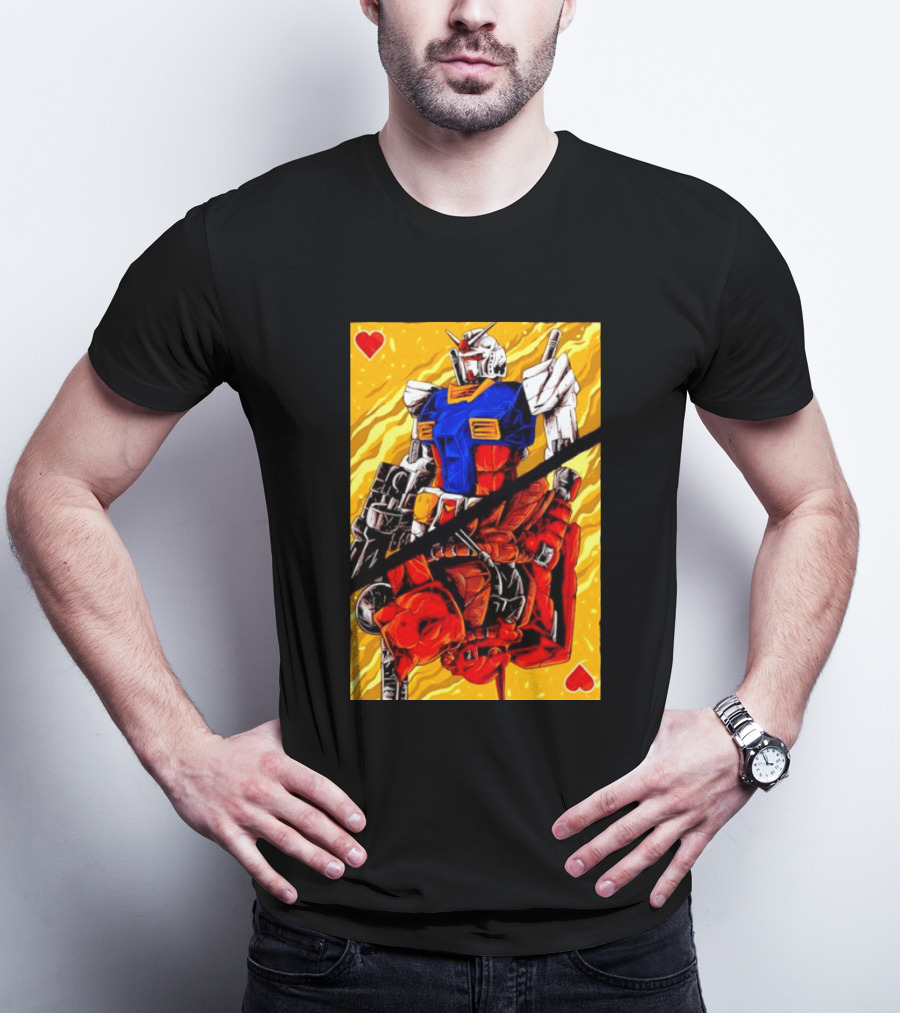 RX 78 2 Gundam Mobile Suit King Of Hearts Playing Card T-Shirt