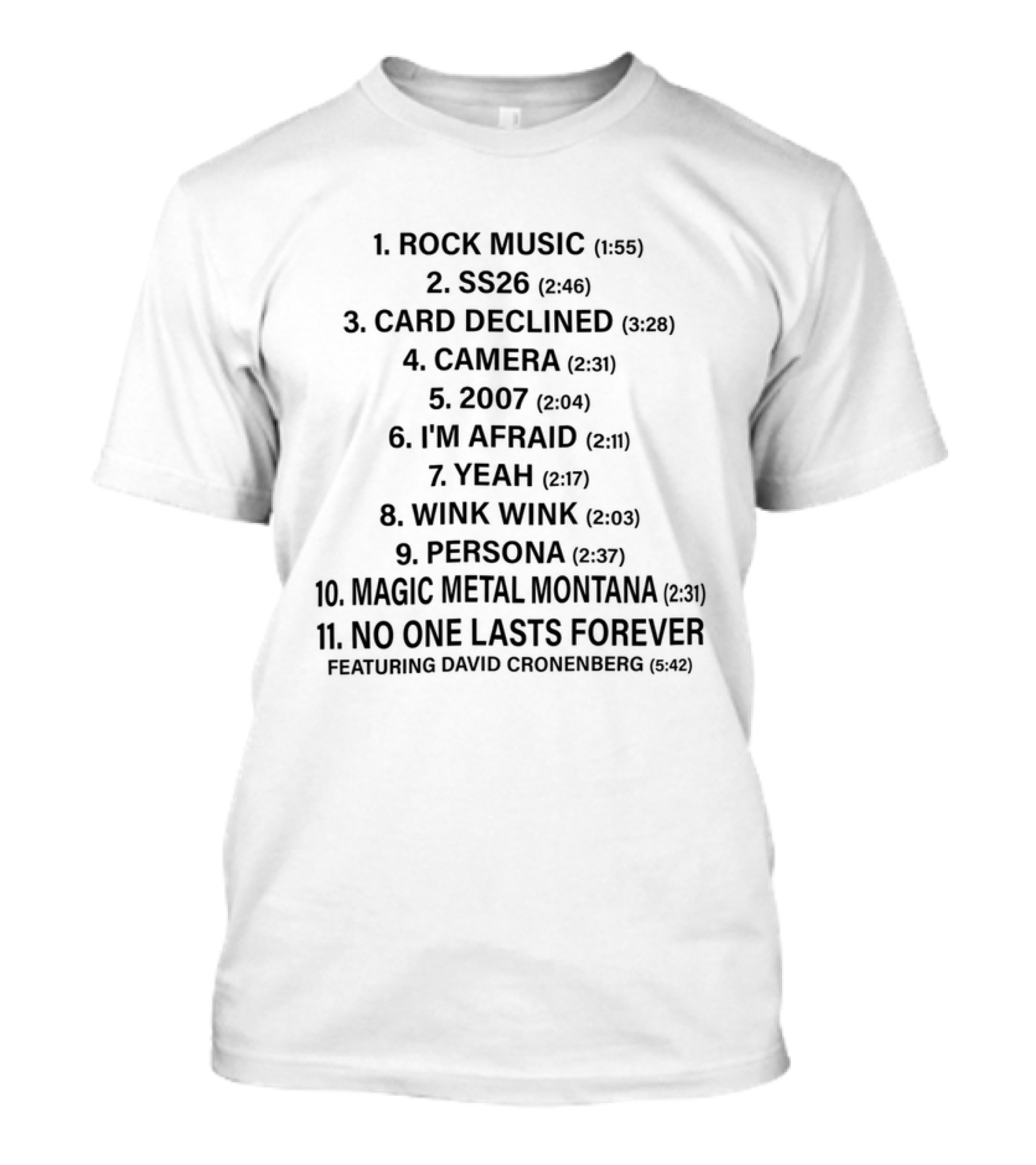 2026 Charli Music Fashion Rock Card Declined Camera Persona Tracklist T-Shirt