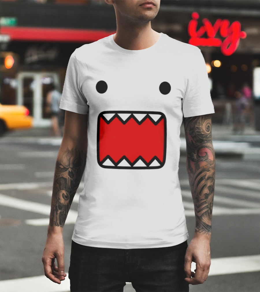 Domo Face Red And Pink Contrast T-Shirt
