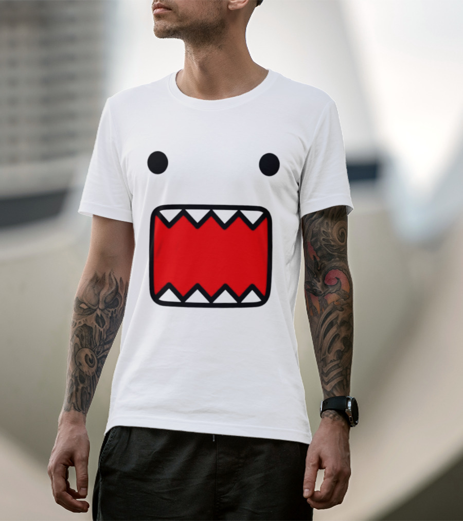 Domo Face Red And Pink Contrast T-Shirt