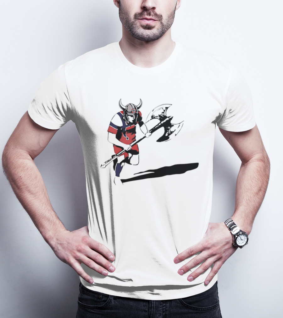 Erling Haaland Viking Norway Warrior Football Axe Horned Helmet T-Shirt