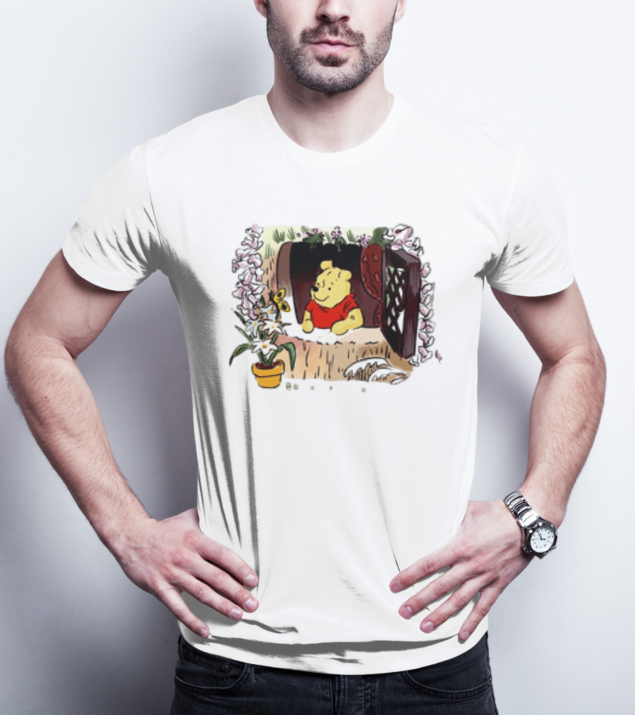 Winnie The Pooh Breathe It's A New Day Inspirational Morning Window Scene T-Shirt