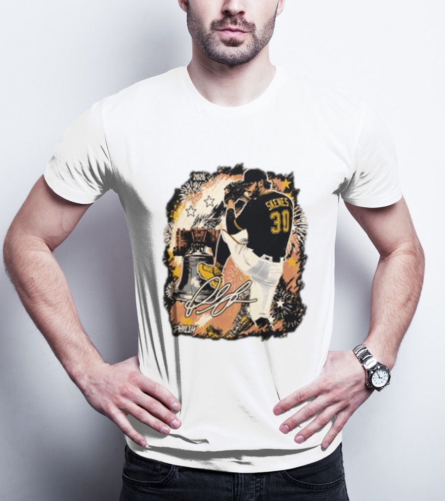 Pittsburgh Pirates Paul Skenes 30 MLB Players All Star Philly Collaboration Liberty Bell Fireworks T-Shirt