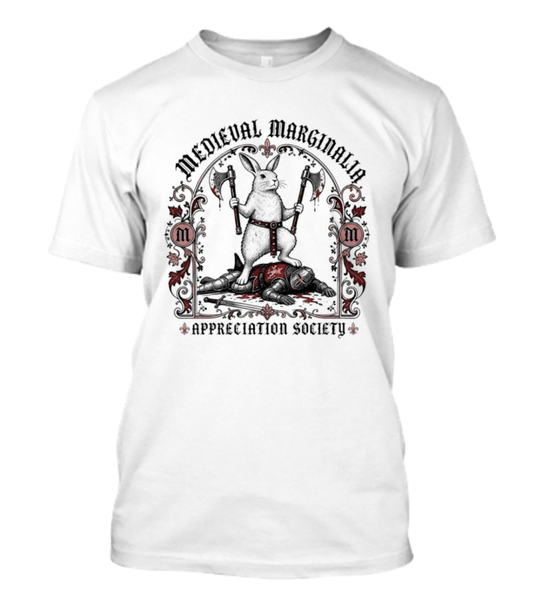 Medieval Marginalia Appreciation Society Killer Rabbit Knight T-Shirt