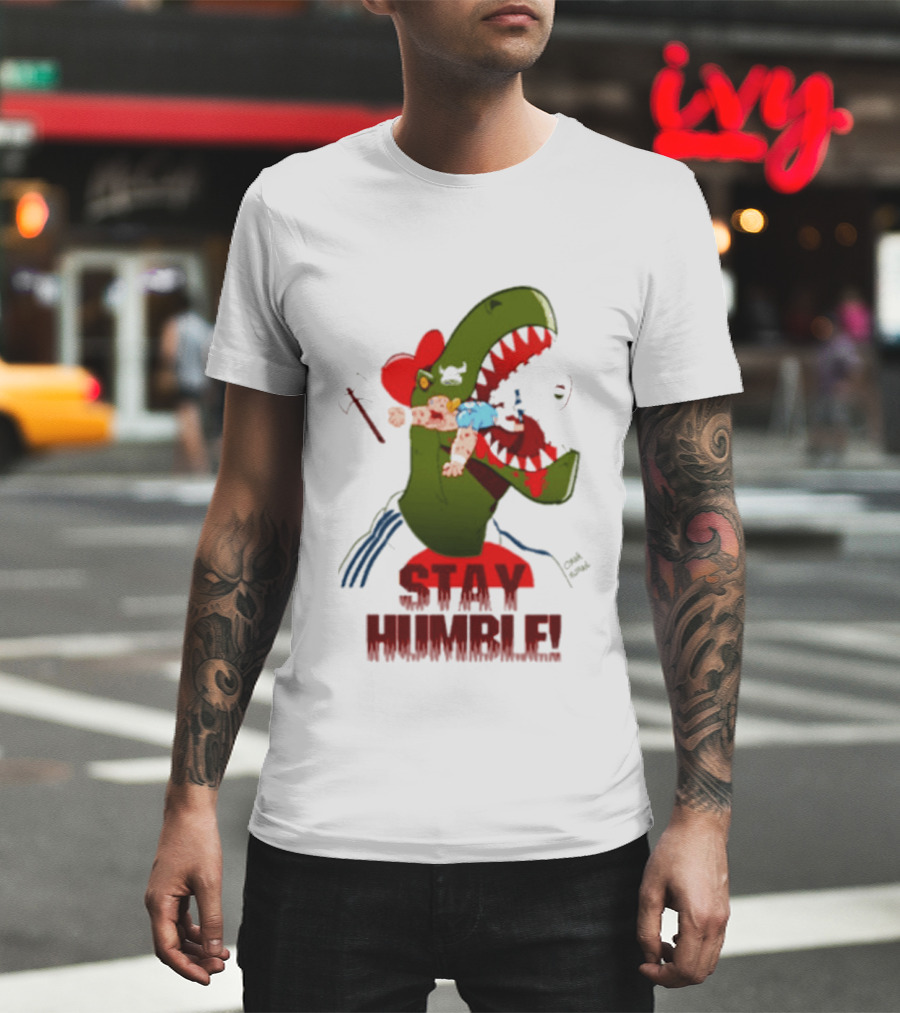Stay Humble Rex Eating Person Dinosaur T-Shirt