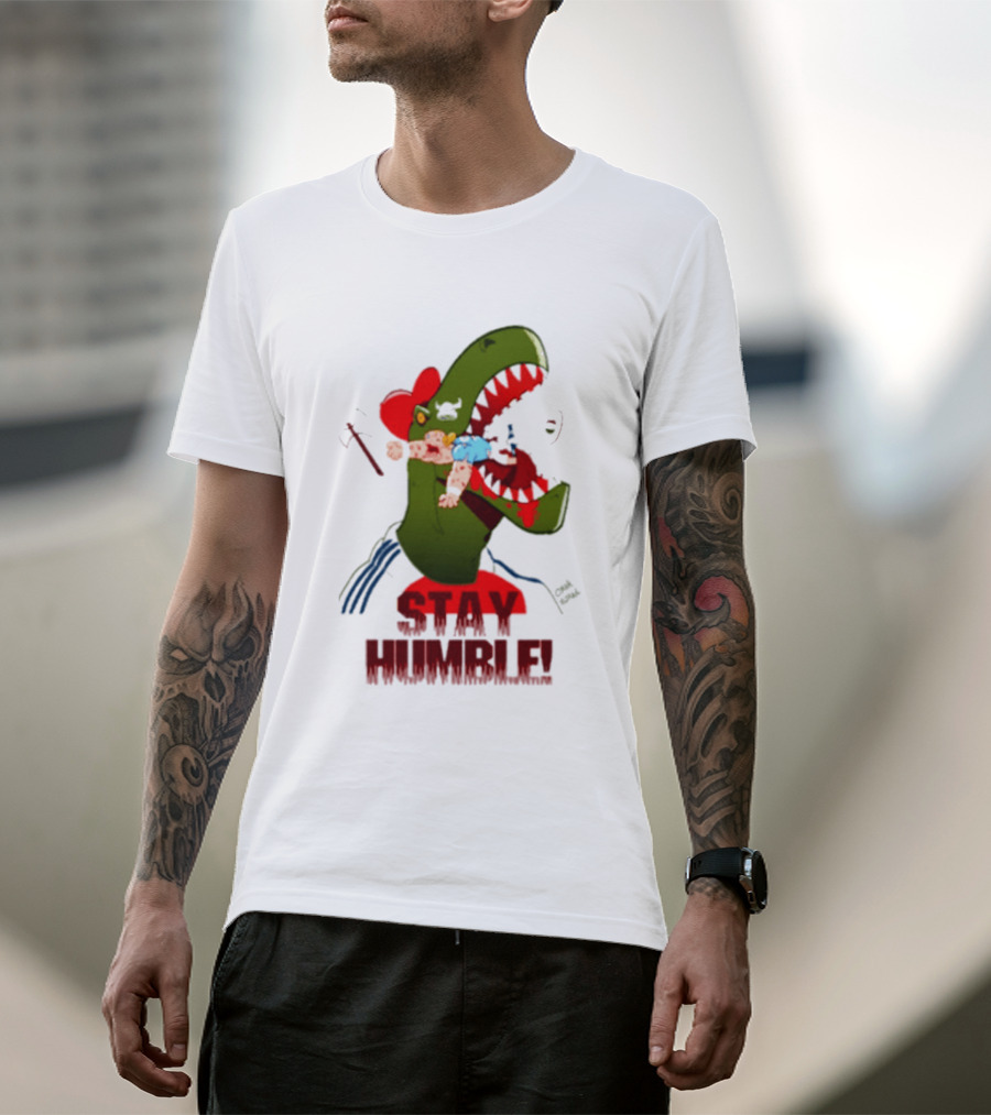 Stay Humble Rex Eating Person Dinosaur T-Shirt