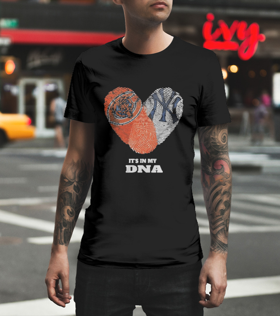 It's In My DNA New York Yankees Baseball Fingerprint Heart T-Shirt