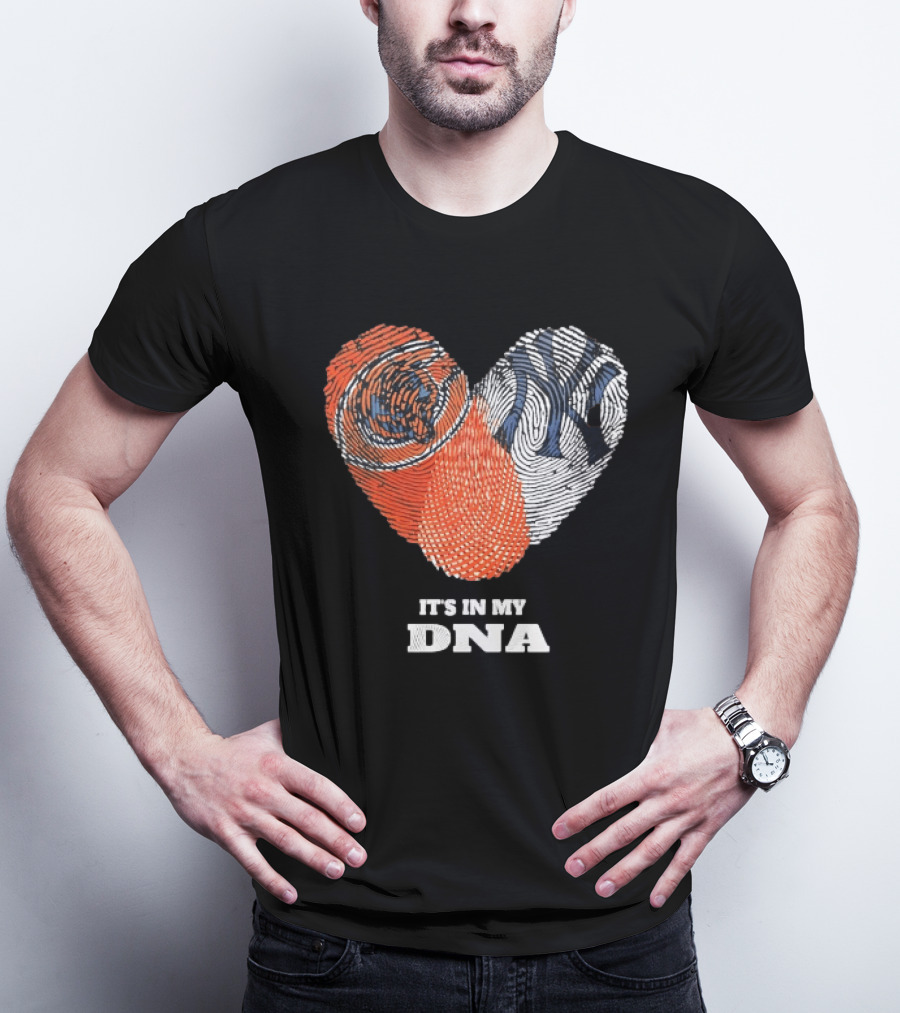 It's In My DNA New York Yankees Baseball Fingerprint Heart T-Shirt