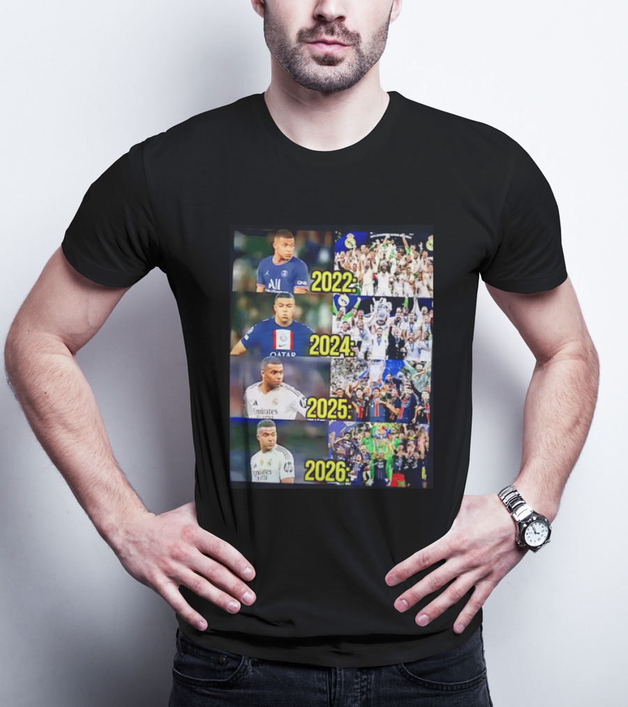 Kylian Mbappé PSG 2022 Qatar 2024 Real Madrid Emirates 2025 2026 Career Moments T-Shirt