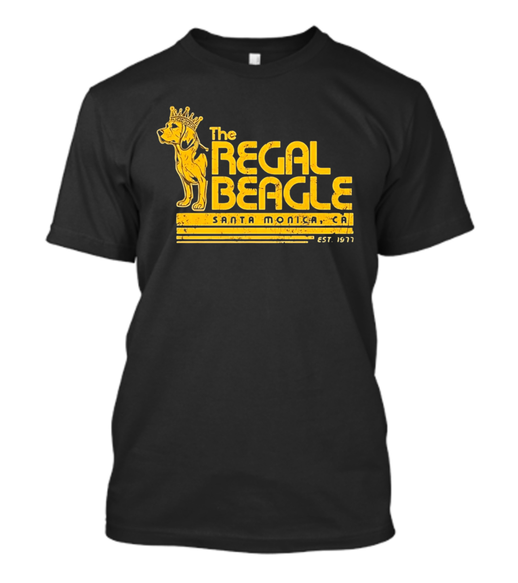 The Regal Beagle Santa Monica CA Est 1977 Crowned Dog T-Shirt