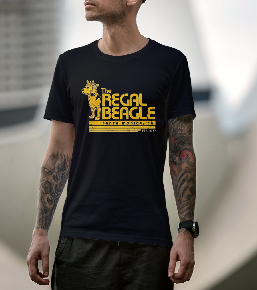 The Regal Beagle Santa Monica CA Est 1977 Crowned Dog T-Shirt