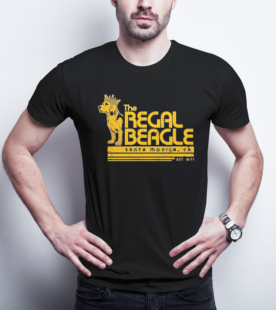 The Regal Beagle Santa Monica CA Est 1977 Crowned Dog T-Shirt