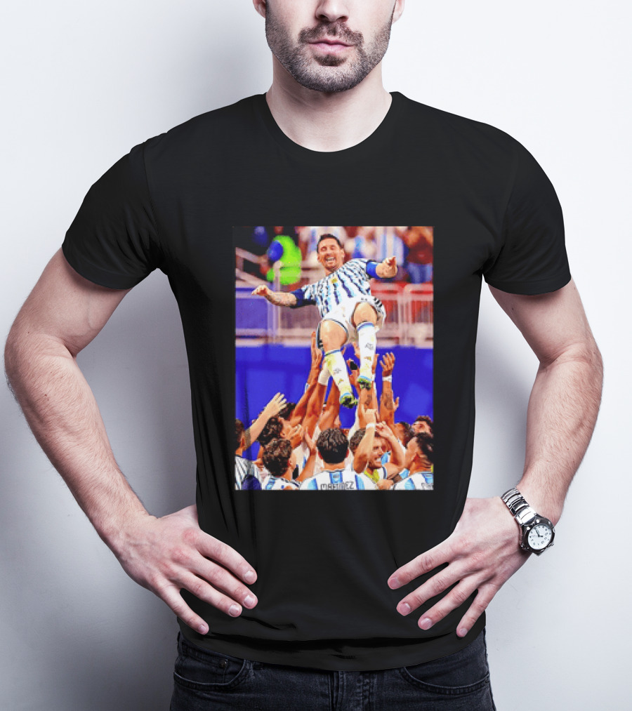 Lionel Messi Argentina Victory Celebration Team Lift T-Shirt