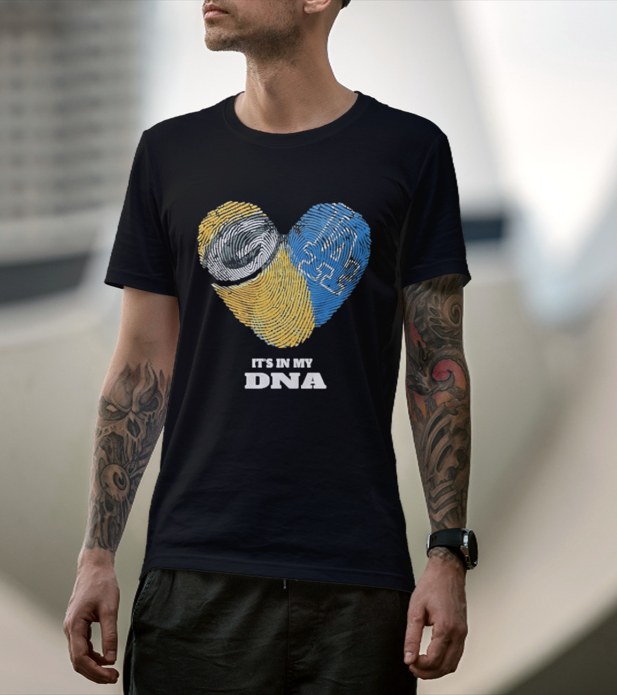 Green Bay Packers Los Angeles Dodgers It's In My DNA Fingerprint Heart T-Shirt